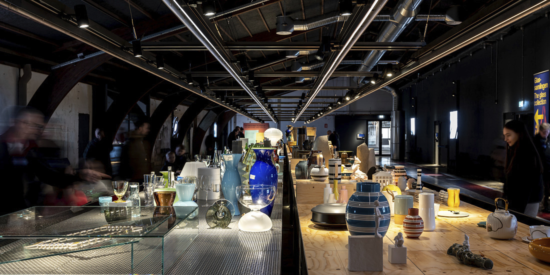 LED light: LED light in the Holmegaard Værk glass museum in Denmark