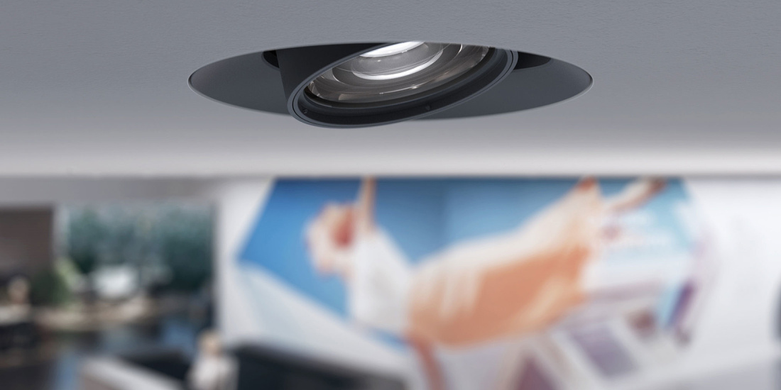 Quinta – ERCO LED recessed spotlight with Darklight lenses | ERCO